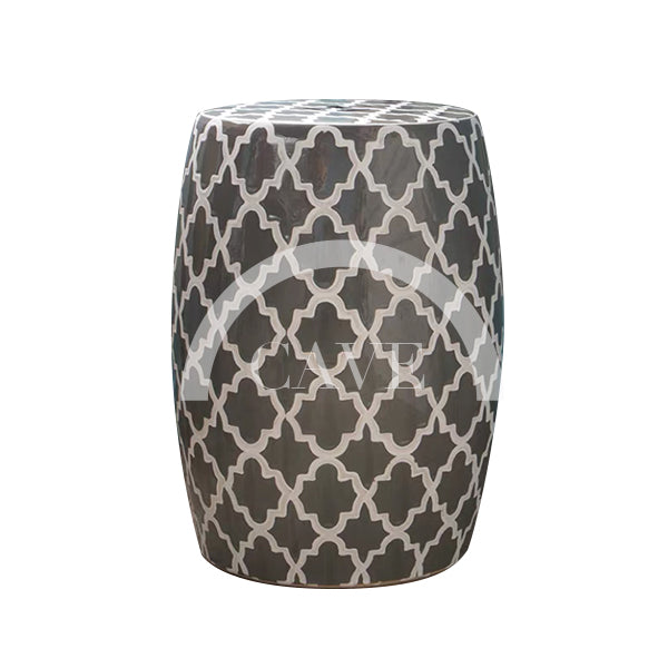 Outdoor Drum Stool & Side Table Hong Kong | Casbah Trellis Ceramic Drum ...